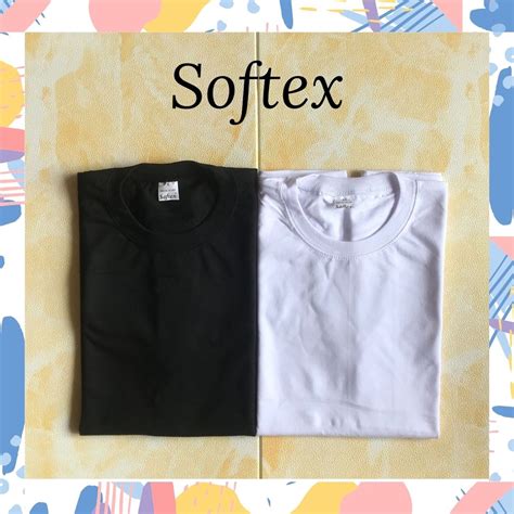 Softex Plain Tshirt White Shirt Black Shirt Round Neck Adult