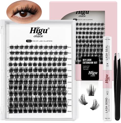 Higu Clace Diy Eyelash Extension Kit 144pcs D Curl Lash