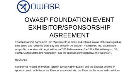 Nokod Security Owasp 2024 Global Appsec San Francisco Start Up Sponsorship Agreement February