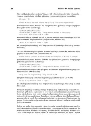 Windows XP Rejestr Systemu PDF