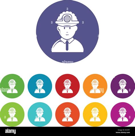 Miner Icons Set Vector Color Stock Vector Image And Art Alamy