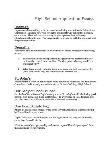 6 High School Application Essay Examples To Download