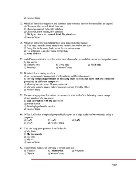 Basic Computer Question Pdf