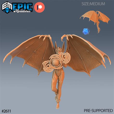 3d File Bat Succubus Magic ‧ Dnd Miniature ‧ Tabletop Miniatures