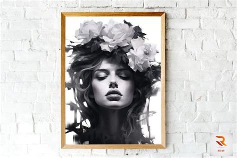 12 Black And White Pretty Girl Wall Art Designs And Graphics