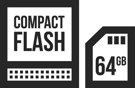 Compact Flash And Sd Card Icon In Thick Outline Style Black And White Monochrome Vector