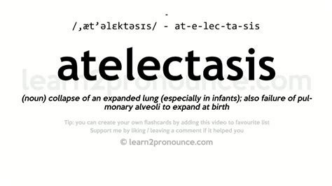 Pronunciation Of Atelectasis Definition Of Atelectasis Youtube