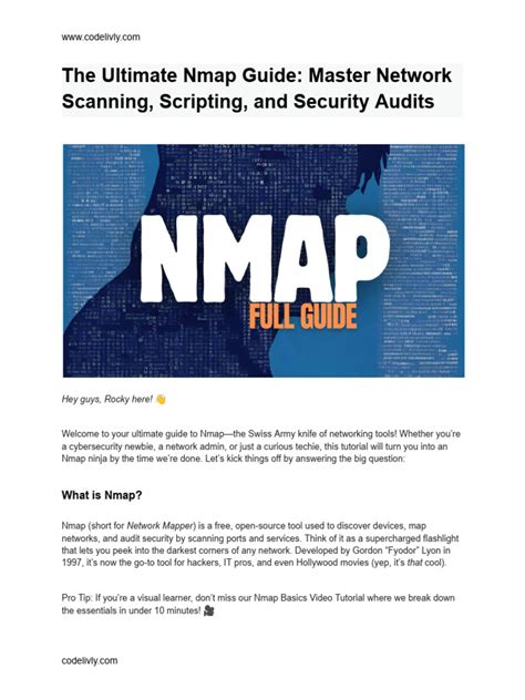 The Ultimate Nmap Guide Master Network Scanning Scripting And Pdf Port Computer