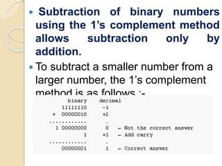 EC Binary Substraction Using S Complement S Complement PPTX Computing Technology
