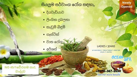 සියලුම සර්වාංග රෝග සඳහා ආයුර්වේද Ocean Ayurvedic Spa