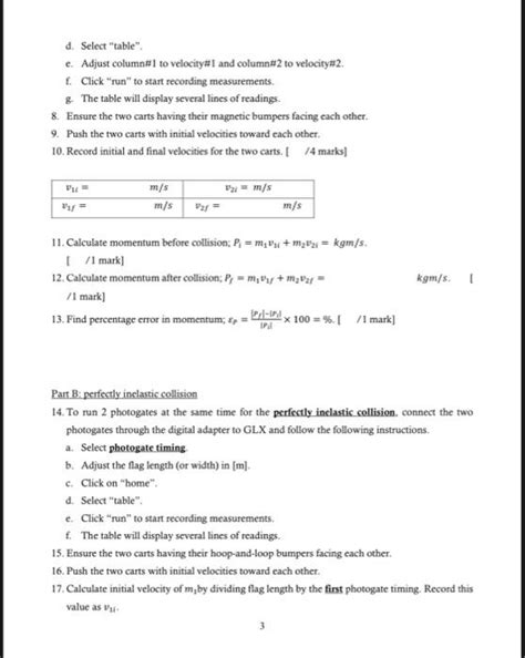 Solved Name Prt1003 Lab 2 Elastic And Inelastic Collisions