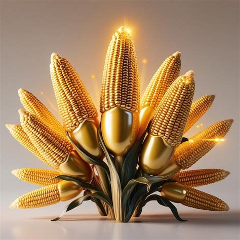 Golden Grains A Fusion Of Realism And Art In Corn Kernel Design Premium Ai Generated Image