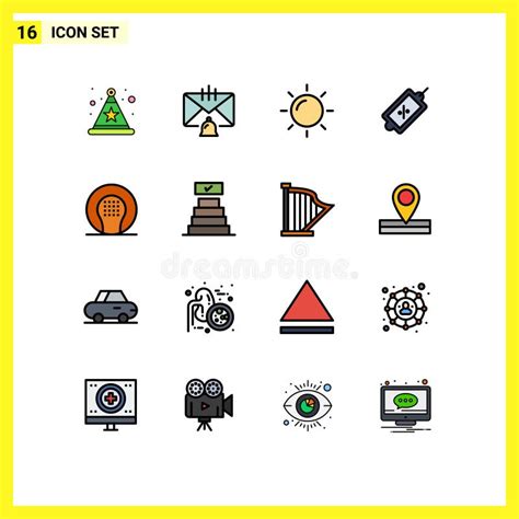 Set Of 16 Vector Flat Color Filled Lines On Grid For Ball Activities Nature Tag Market Stock