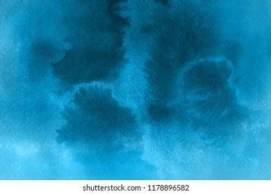 Blue Winter Watercolor Ombre Leaks Splashes Stock Illustration