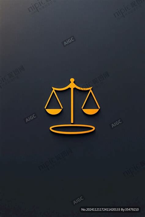 AI创作图天平座符号 天秤logo 黄金天枰 法律海报背景 法槌logo 天平秤logo 天秤座设计 法治logo 法官logo 法律法务