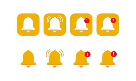 Conjunto De Iconos De Campanas De Notificación Interfaz De Redes