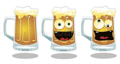 Normal And Funny Glasses Of Beer Stock Vector Illustration Of Lager