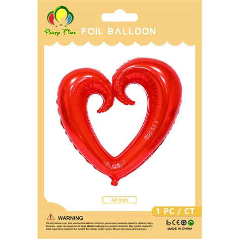 Piece Hollow Heart Foil Balloon Red Party Time Dubai