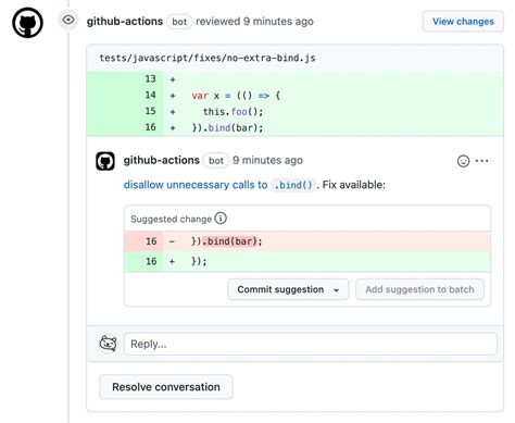Eslint Suggestion · Actions · Github Marketplace · Github