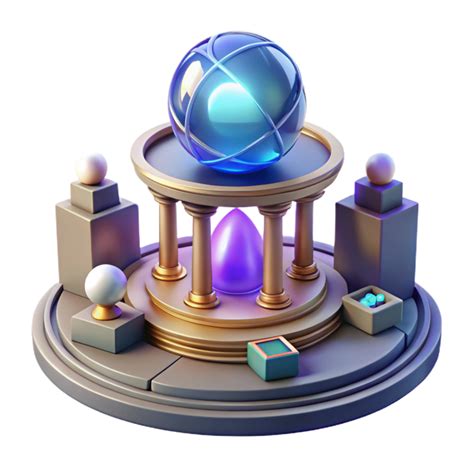 3d Render Of Abstract Architectural Structure With Glowing Orb And
