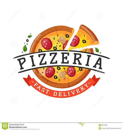 Delivery Pizza Badge Vector Illustration