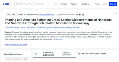 Citation Report Imaging And Absolute Extinction Cross Section