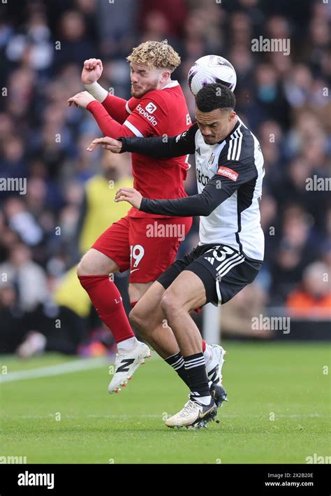 London England 21st April 2024 Harvey Elliott Of Liverpool Tussles
