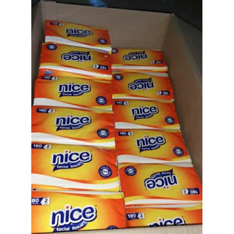ไนซ์ กระดาษเช็ดหน้า 2ชั้น 180แผ่น Shopee Thailand