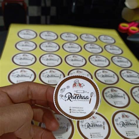 Jual Cetak Stiker Label Makanan Produk Bahan Vinyl Ukuran A3