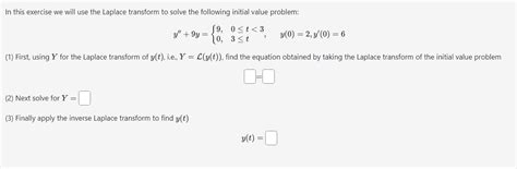 In This Exercise We Will Use The Laplace Transform To Chegg
