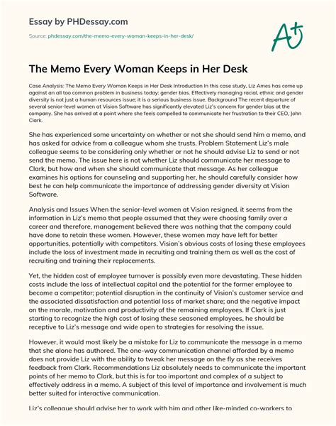 The Memo Every Woman Keeps In Her Desk PHDessay Com