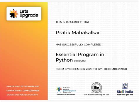 Pratik Mahakalkar On Linkedin Pythonprogramming Successfullycompleted