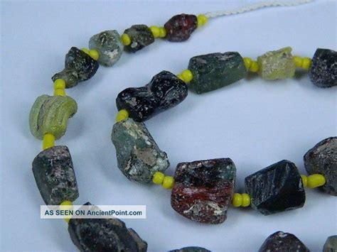 Ancient Fragment Glass Beads Strand Roman 200 Bc Be1304