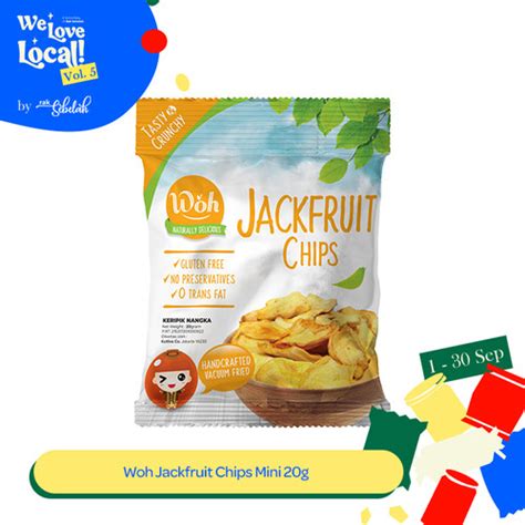 Promo Woh Mini Jackfruit Chips 20gr Keripik Nangka Gluten Free Less