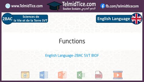 Functions English Language 2bac Svt Biof تلميذ تيس Telmidtice