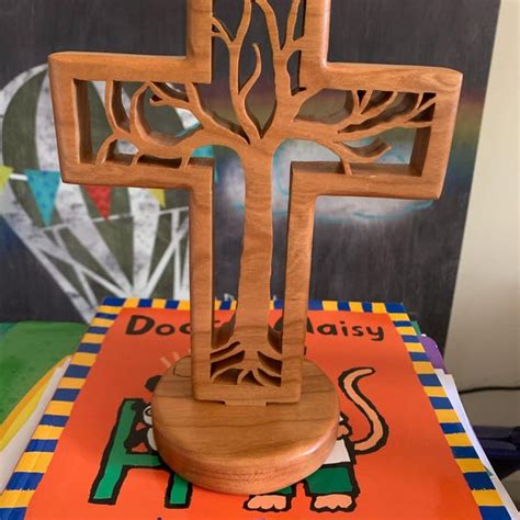 Face Of Jesus Cross Handmade Scroll Saw Christian Cross Wall Art Made