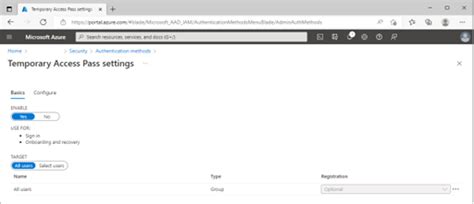 Secure Authentication Method Provisioning With Temporary Access Pass