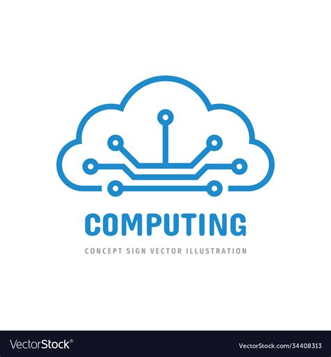 Cloud Computing Hosting Icon Logo Design Vector Image
