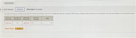 Solved Calculate The Finance Charge In And The Annual Solved Calculate The Finance Charge In And The Annual