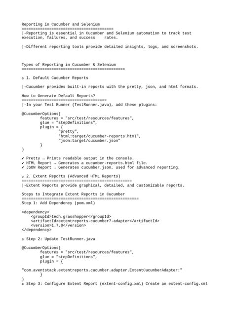 Cucumberseleniumreporting Pdf Software Development Software