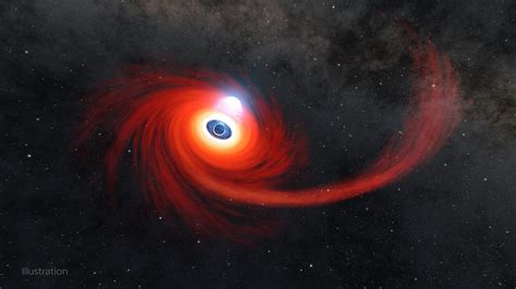 Blue Giant Star Being Sucked Into A Black Hole