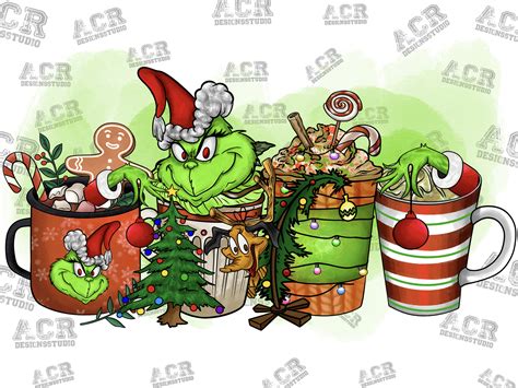 Grinch Café Bebida Png Diseños De Sublimación De Navidad Etsy México