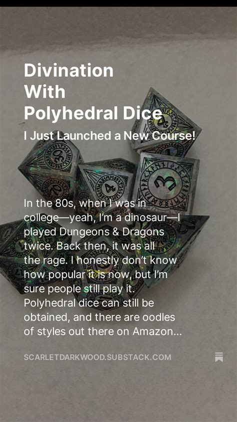 Divination With Polyhedral Dice Scarlet Darkwood