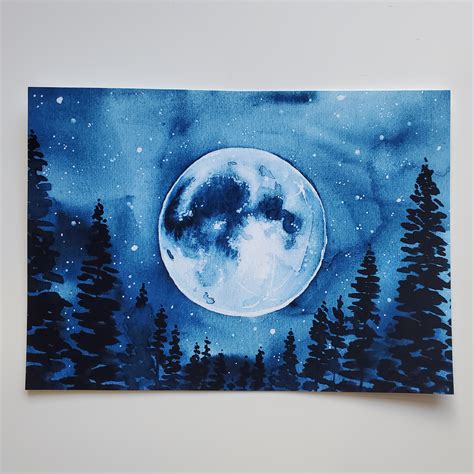 How To Draw A Blue Moon