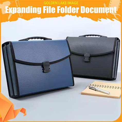 Expanding File Folder Document With Handle Large Capacity File A4 Portable Buckle File Pack