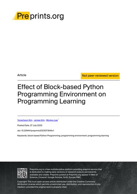 pdf effect of block based python programming environment on