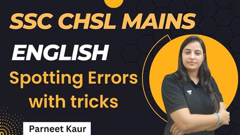 Ssc Chsl Mains Spotting Errors With Tricks English By Parneet Kaur