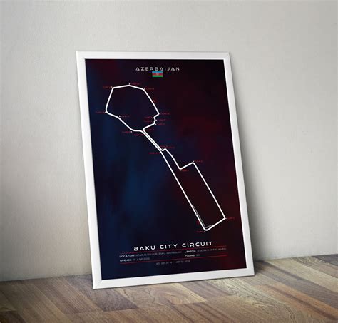 Poster Formula 1 Baku City Circuit Poster F1 Poster F1 Circuit Poster