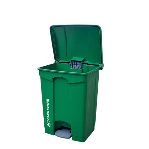 ถังขยะพลาสติก Combi Ware ขนาด 68 ลิตร แบบมีเท้าเหยียบ สีเขียว