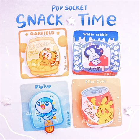 Pop Socket Snack Pokemon Pikachu Pilup Garfield White Rabbit